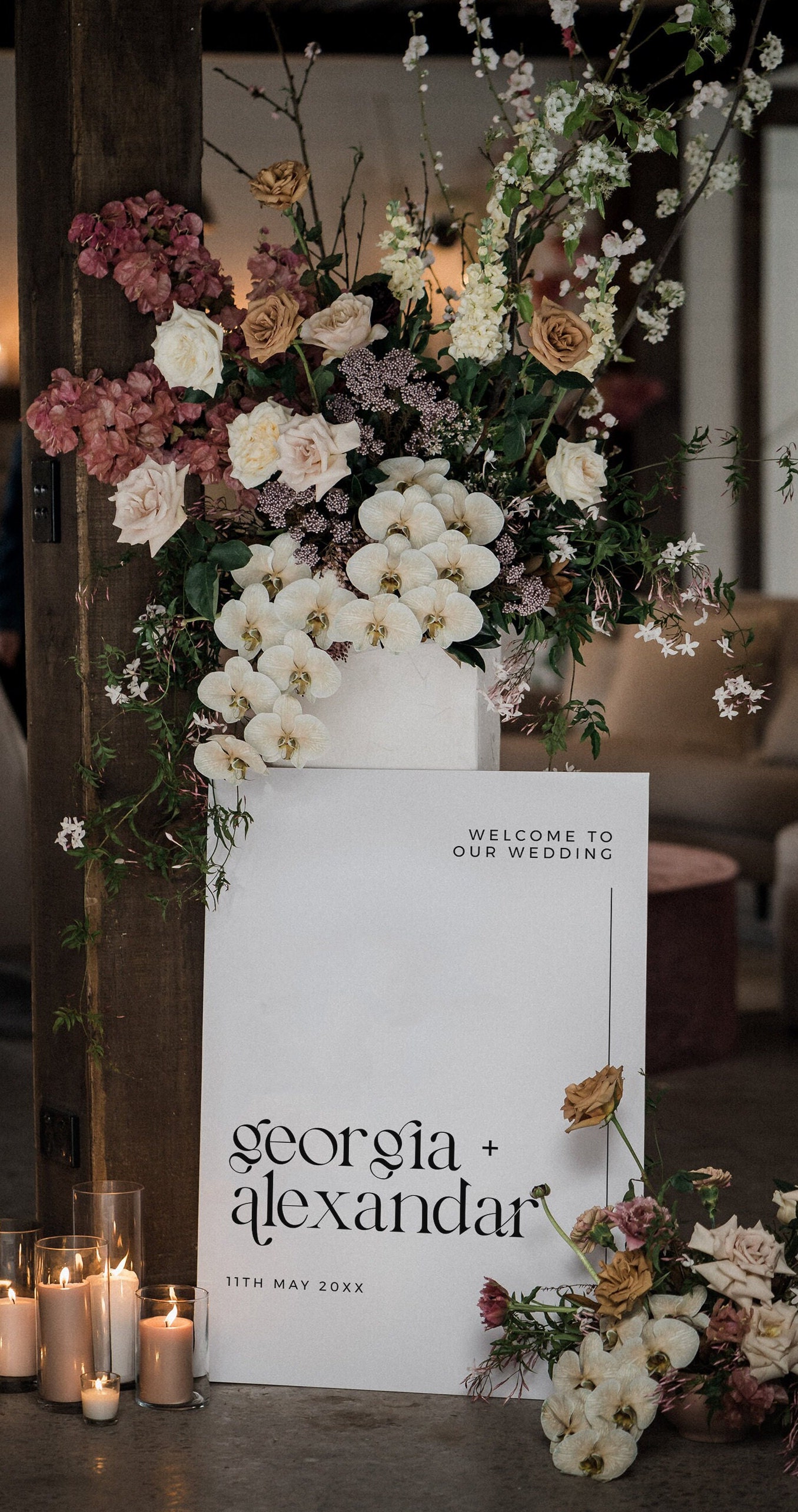 Modern Wedding Welcome Sign Template for Reception Sign Simple - Etsy