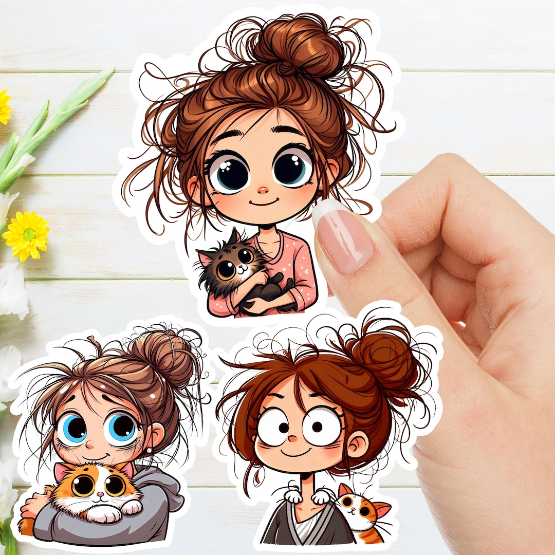 3 Pack Cute Cat Mom Sticker Pack Aesthetic, Journal Planners Stickers ...