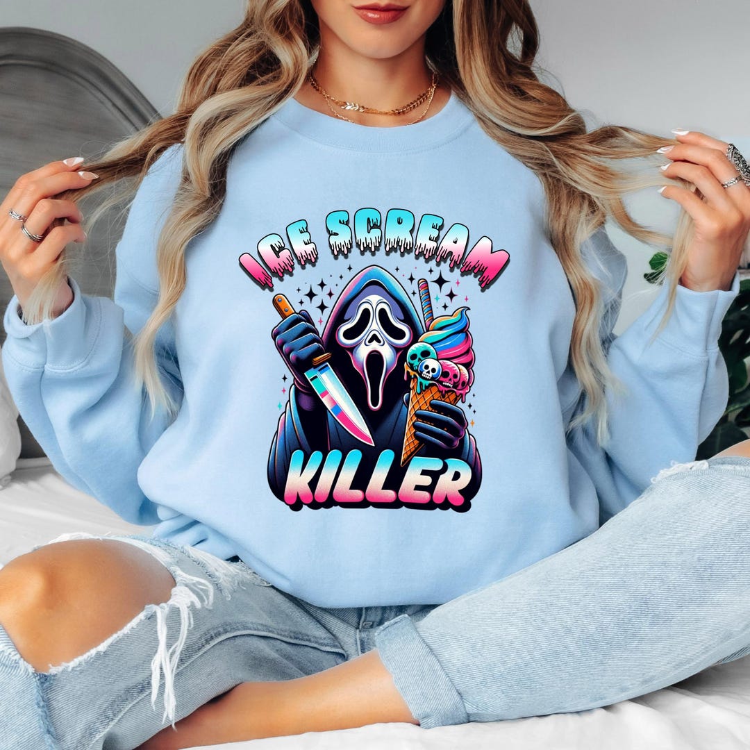 Ice Scream Killer Sweatshirt, Ghostface Ice Cream Top, Horror Pun ...