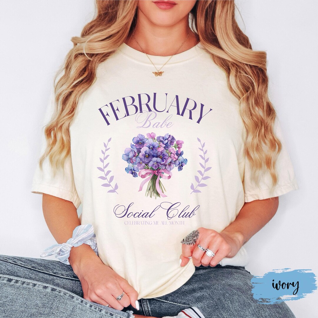 February Birth Flower Comfort Colors Shirt, Birth Flower Bouquet T ...