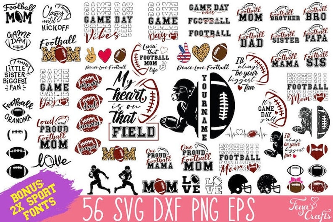 Football SVG Bundle Football Mom Dad Svg Football Name Svg - Etsy