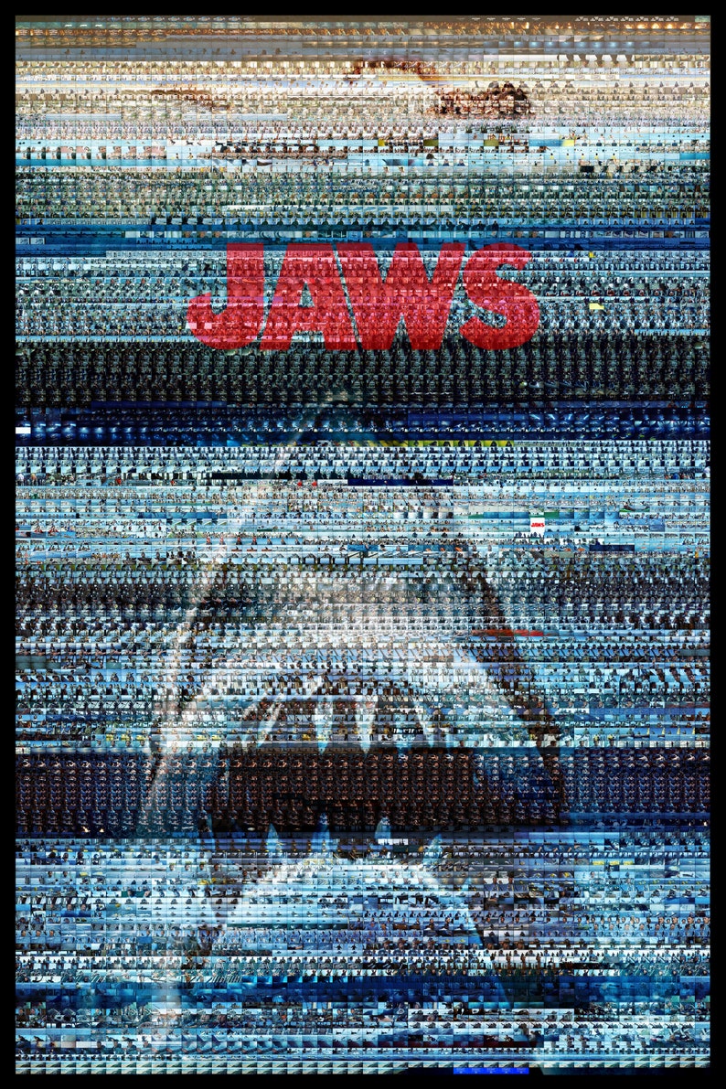 Jaws Movie Print- Whole Movie Poster Print - Image Overlay -FMP10* (24 ...