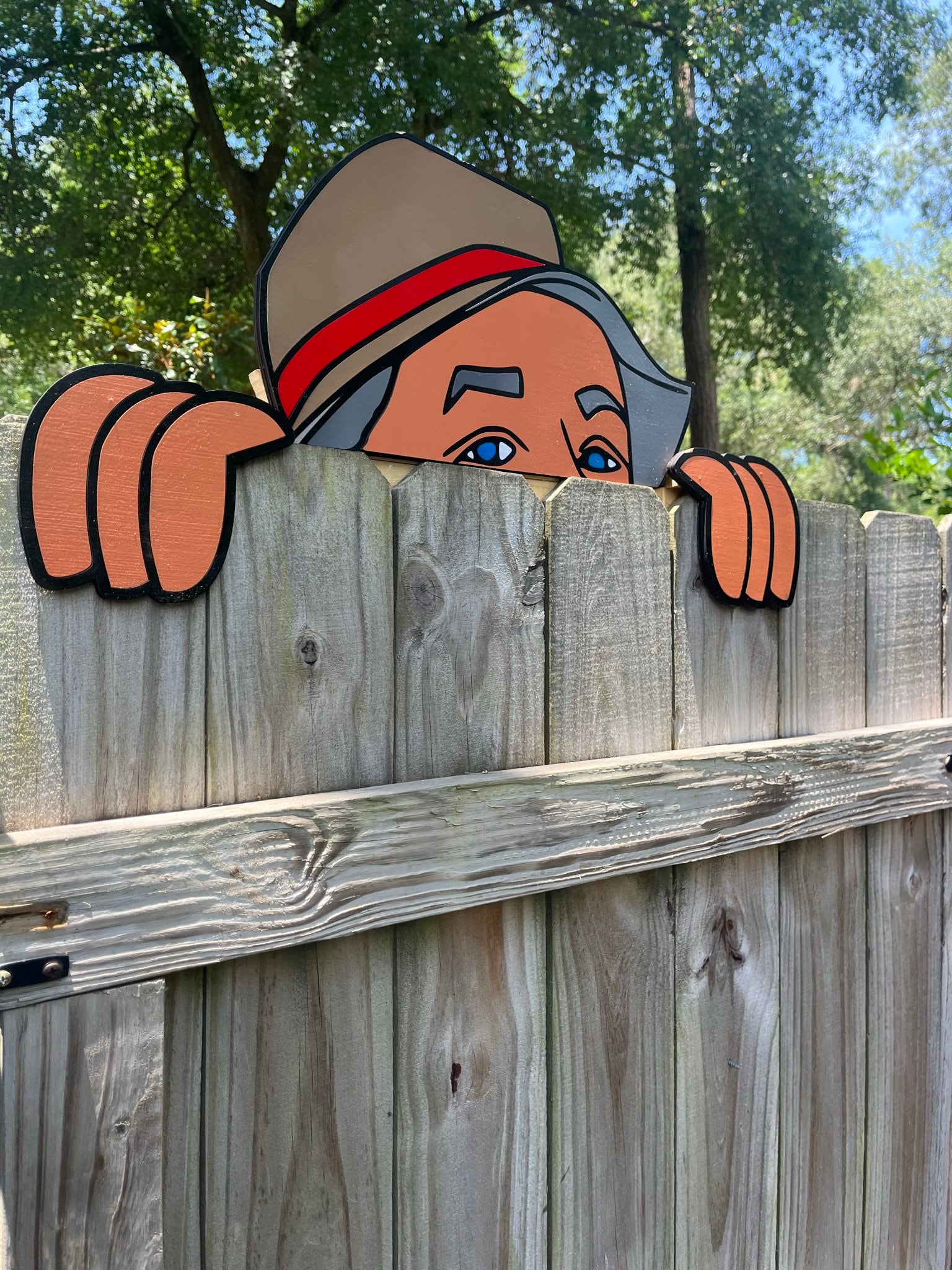 Home Improvement Inspired Wilson Fence Peeker Fence Sitter Yard Art ...