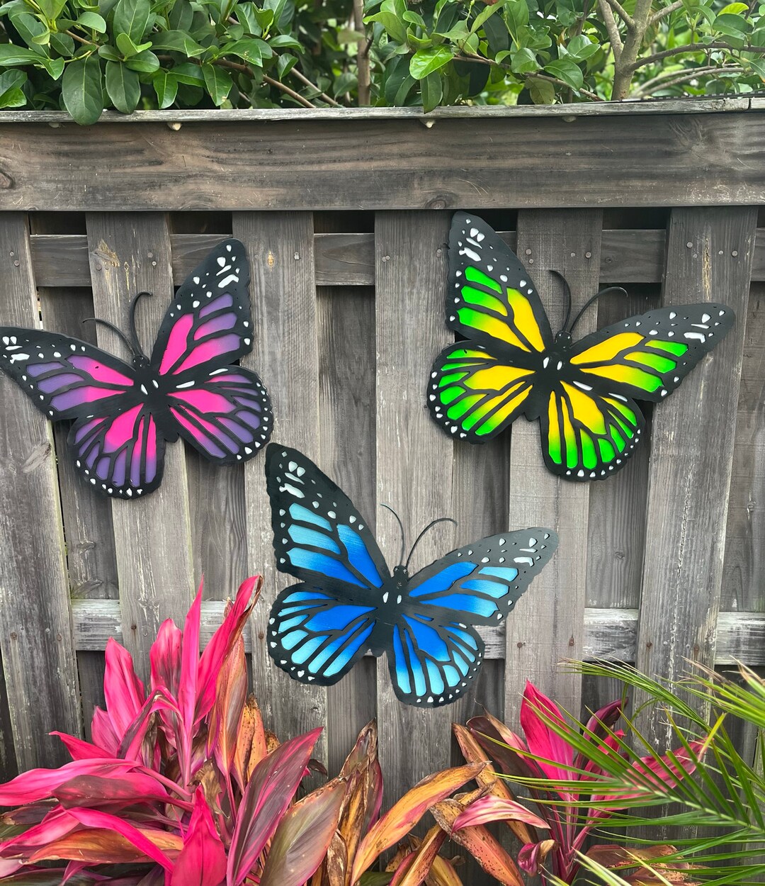 Beautiful Butterfly Layered Art Hand Painted Butterfly Yard Art 23" X ...