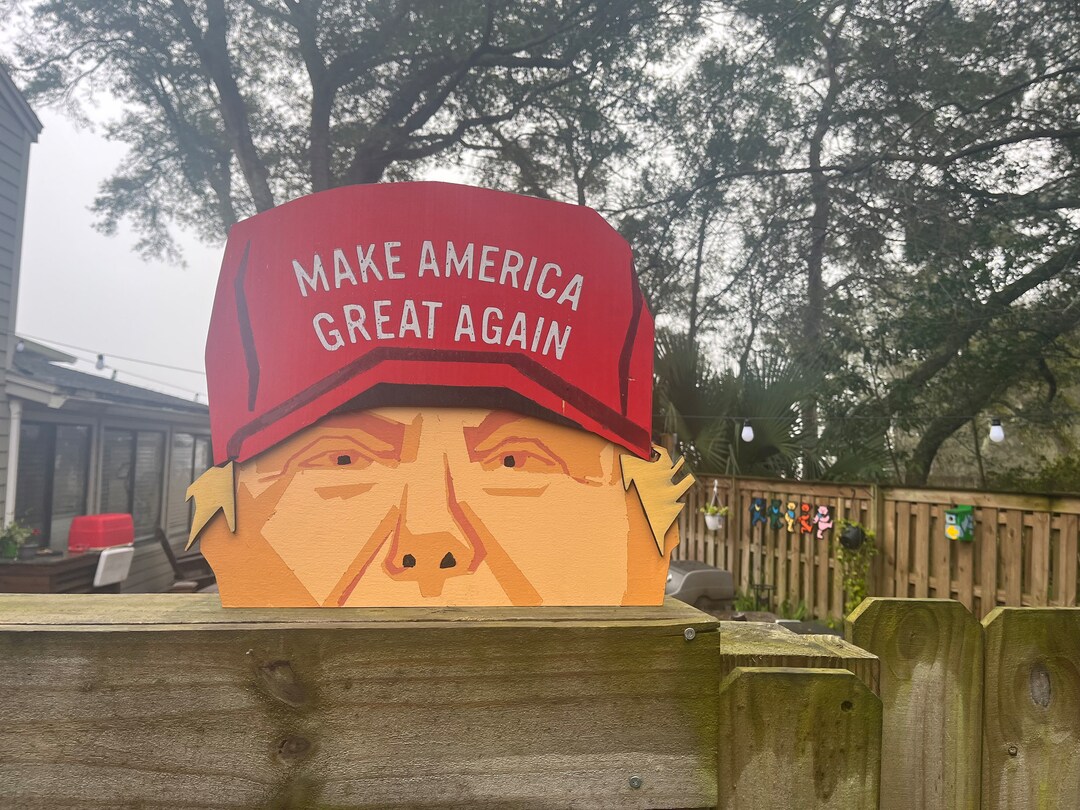 Trump 2024 MAGA Fence Peeker Yard Art (digital File) - Etsy