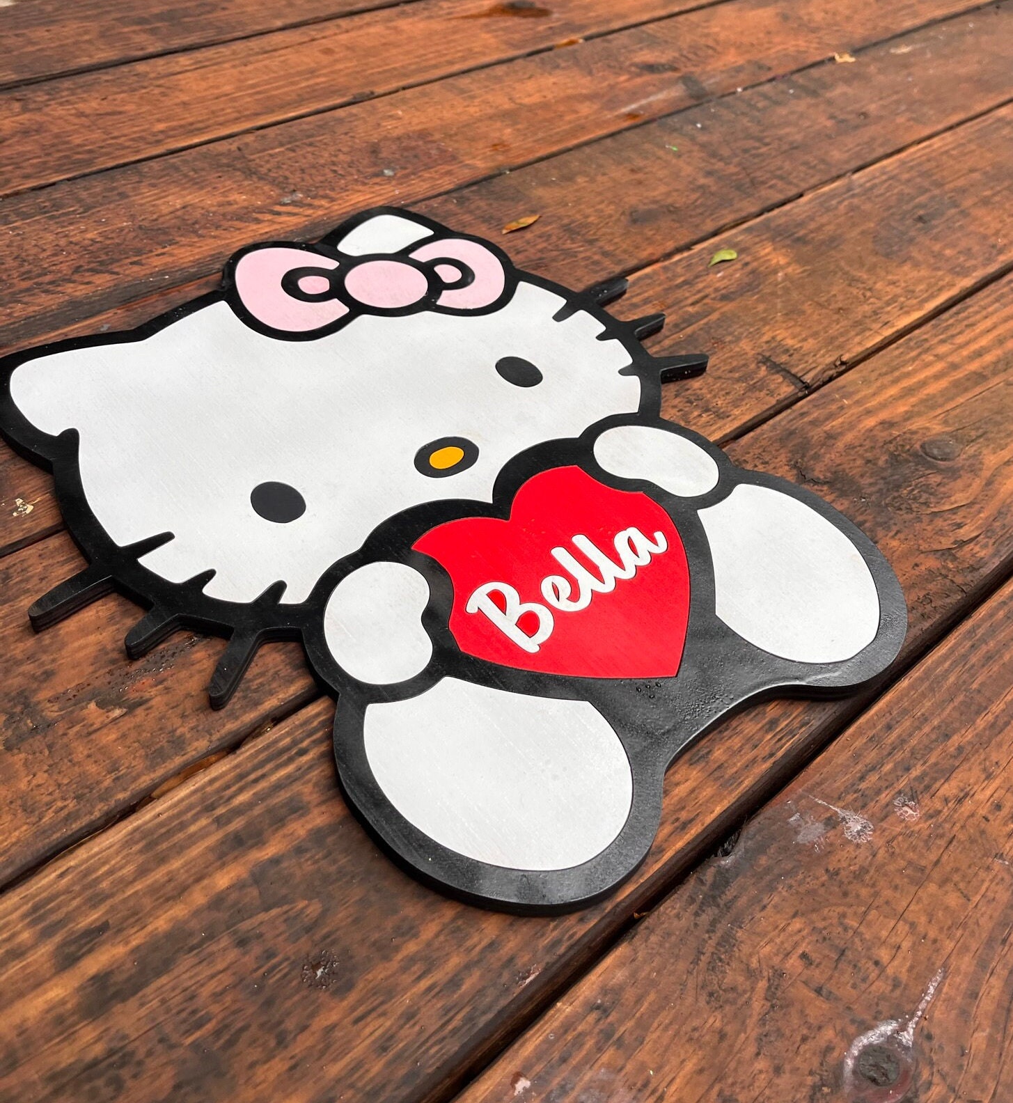 Handmade Hello Kitty Nursery Name Sign: Personalized Laser Cut Wood - Etsy