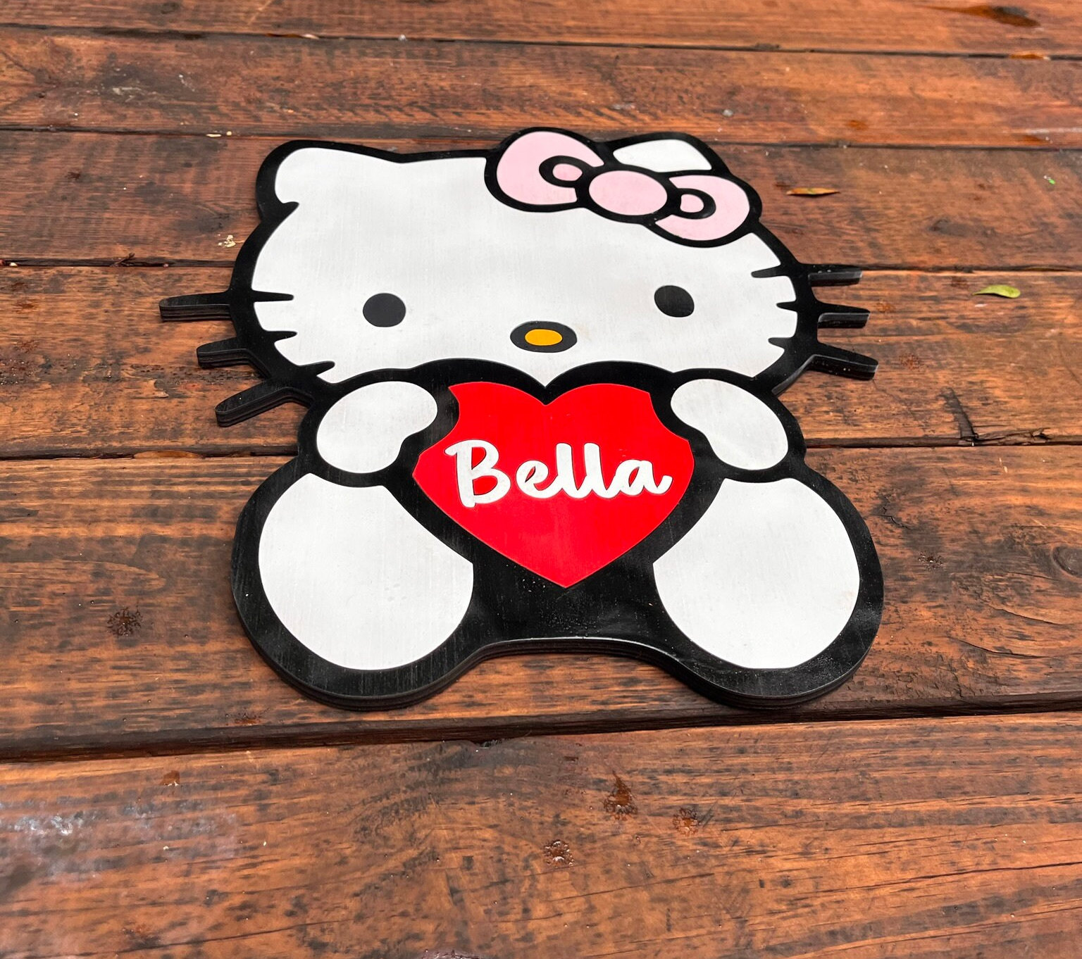 Handmade Hello Kitty Nursery Name Sign: Personalized Laser Cut Wood - Etsy