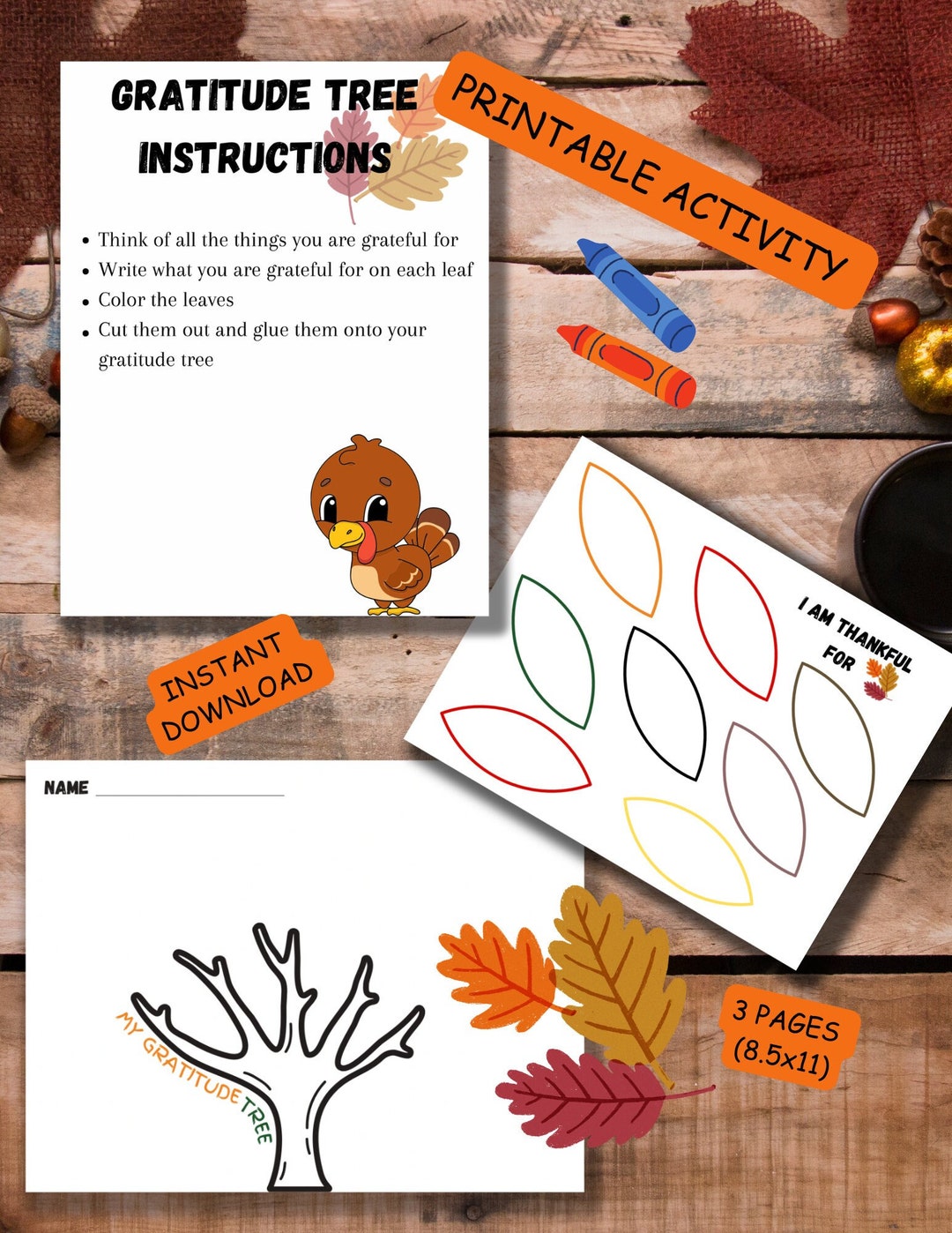 Printable Thanksgiving Activity |kids Gratitude Worksheet | Teacher ...