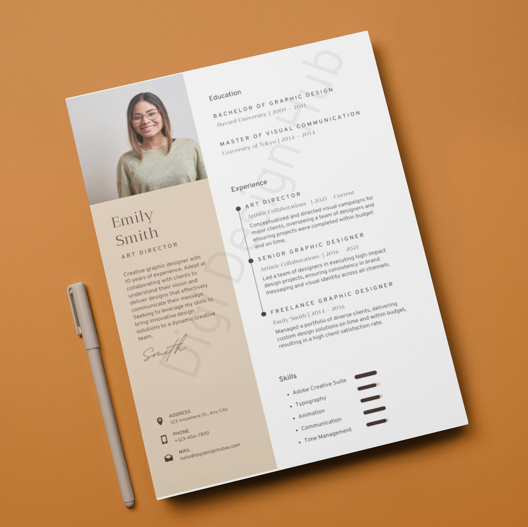 Resume Template for Canva Professional CV Template, Canva Modern Resume ...