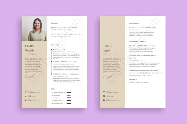 Resume Template for Canva Professional CV Template, Canva Modern Resume ...