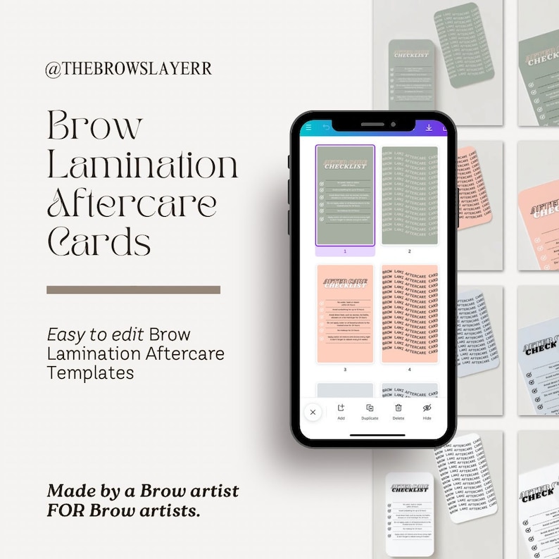 Brow Lamination Aftercare Cards - Digital Download - Etsy
