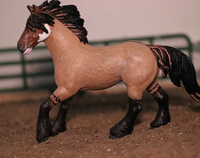 Schleich Model Horse Repaint Bay Dun Roan Friesian - Etsy