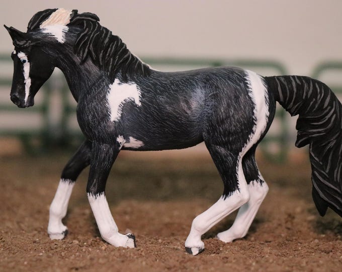 Model Horse Repaint Safari Ltd Blue Roan Tobiano Morgan Mare - Etsy