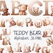 Teddy Bear Alphabet,letters Png, Alphabet Png,nursery Decor, Cute Bear ...