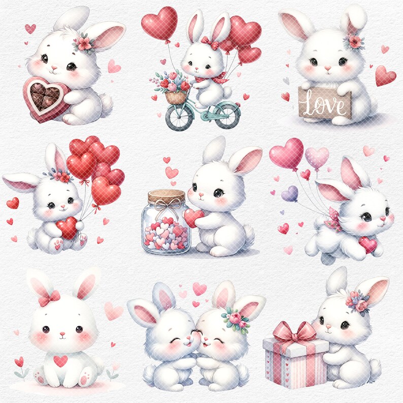Valentines Bunny Clipart,valentines Clipart, Valentines Png, Bunny ...
