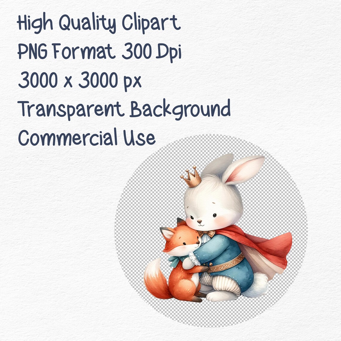 Little Prince Bunny Clipart Watercolor, Little Prince Png, Cute ...