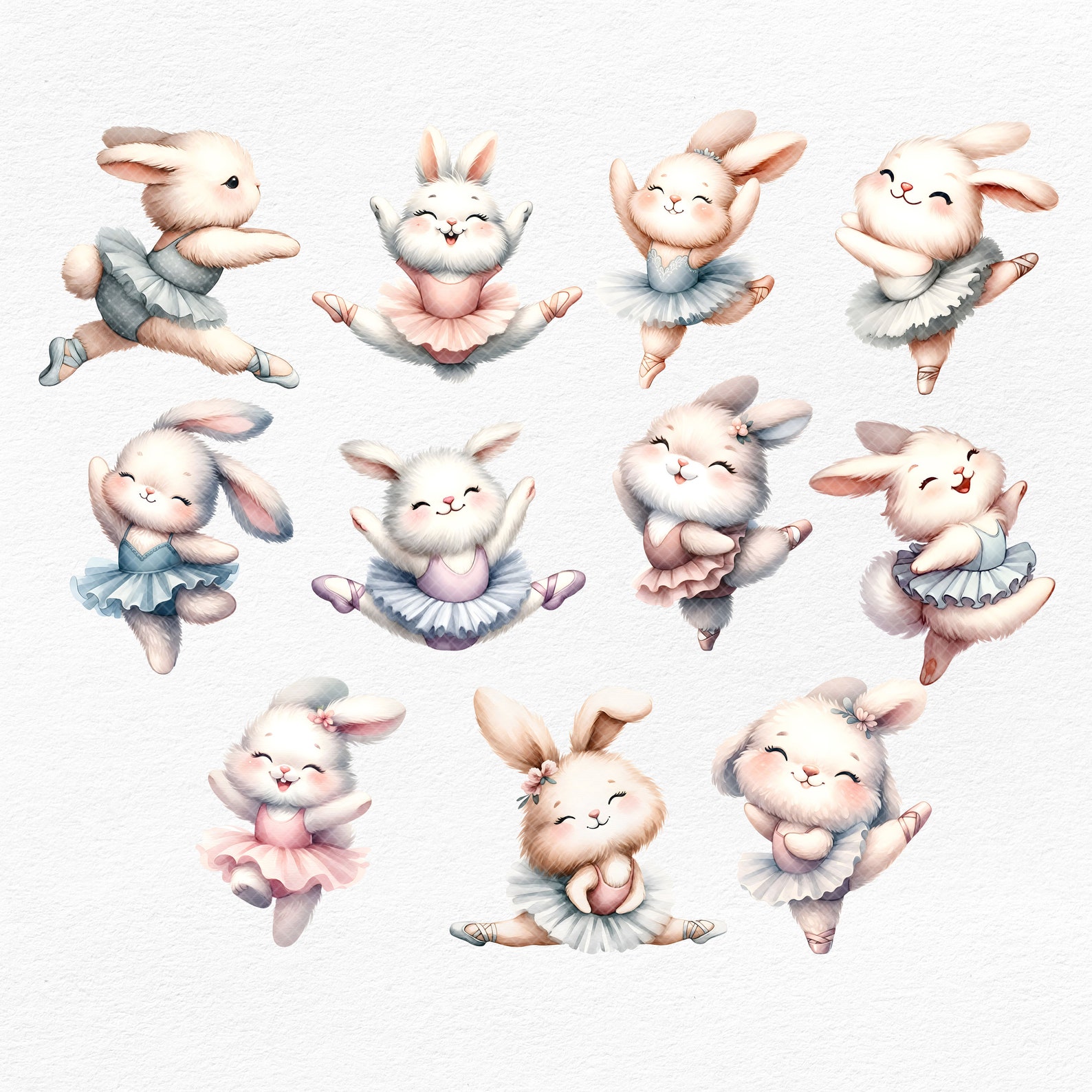 Ballerina Bunny Clipart Png Watercolor,ballet Bunny Png,tutu Bunny ...