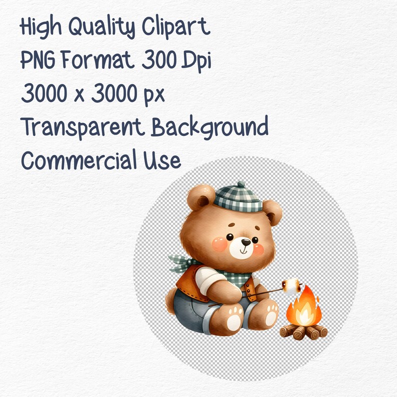 Bear Camping Watercolor,camping Bear Camping Animals ,summer Bear ...