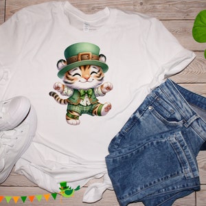 St. Patrick's Day Baby Tiger Clipart - Cute Tiger Illustrations in ...
