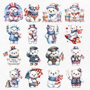 Patriotic Bear Clipart,july 4th Bear Clipart,patriotic Clipart Fourth ...