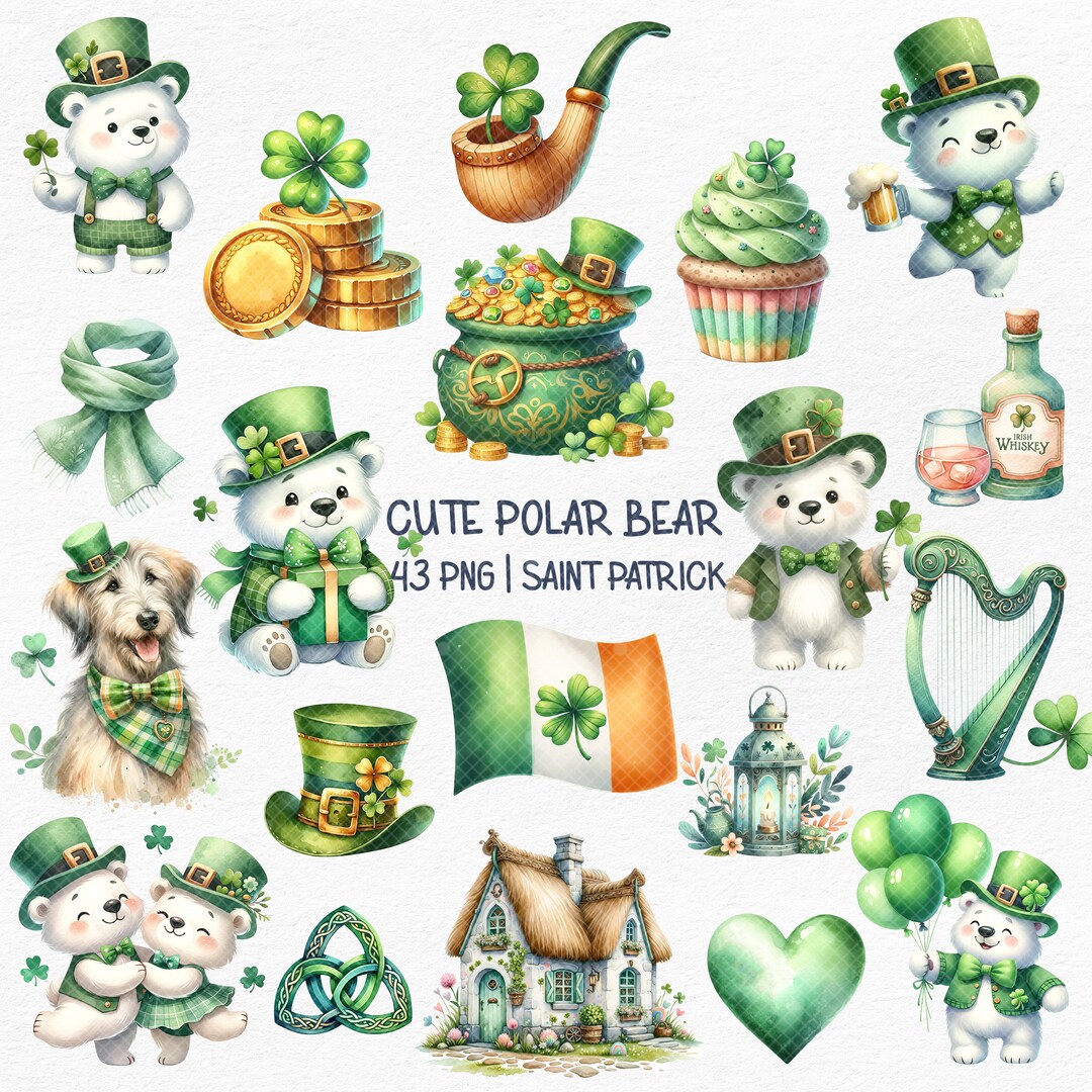 St Patrick Bear Clipart,kid St Patricks Png,st. Patrick's Day Png,bear ...