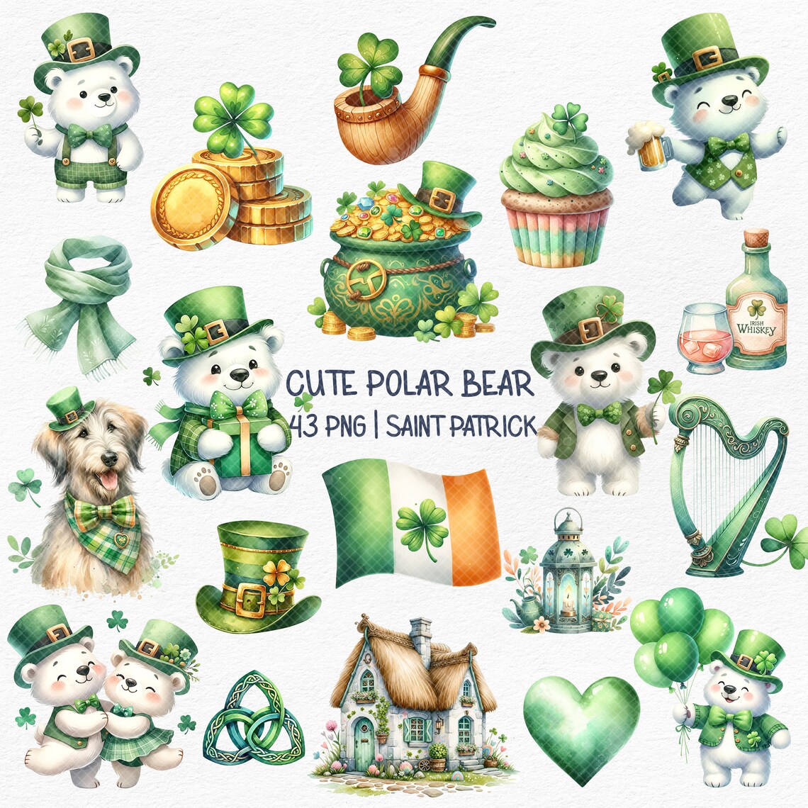 St Patrick Bear Clipart,kid St Patricks Png,st. Patrick's Day Png,bear ...