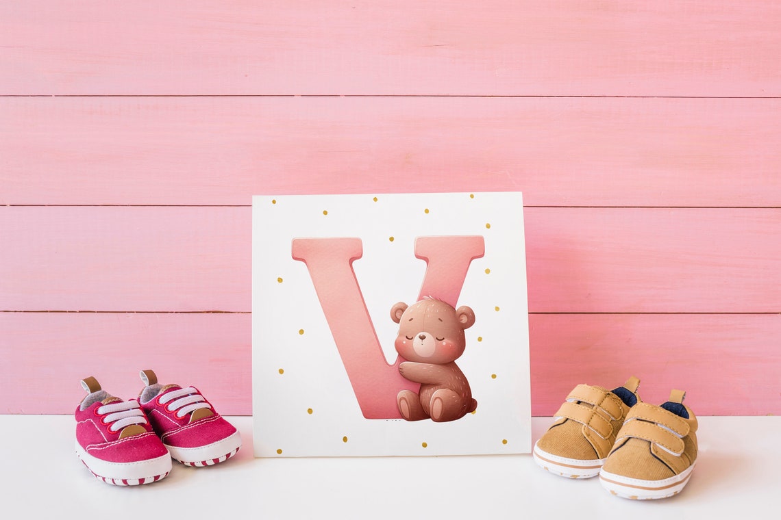 Teddy Bear Alphabet,letters Png, Alphabet Png,nursery Decor, Cute Bear ...