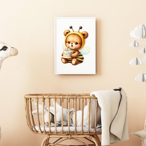 Bear Bee Clipart,bee Bear,honey Bee Clipart,spring Clipart,cute ...