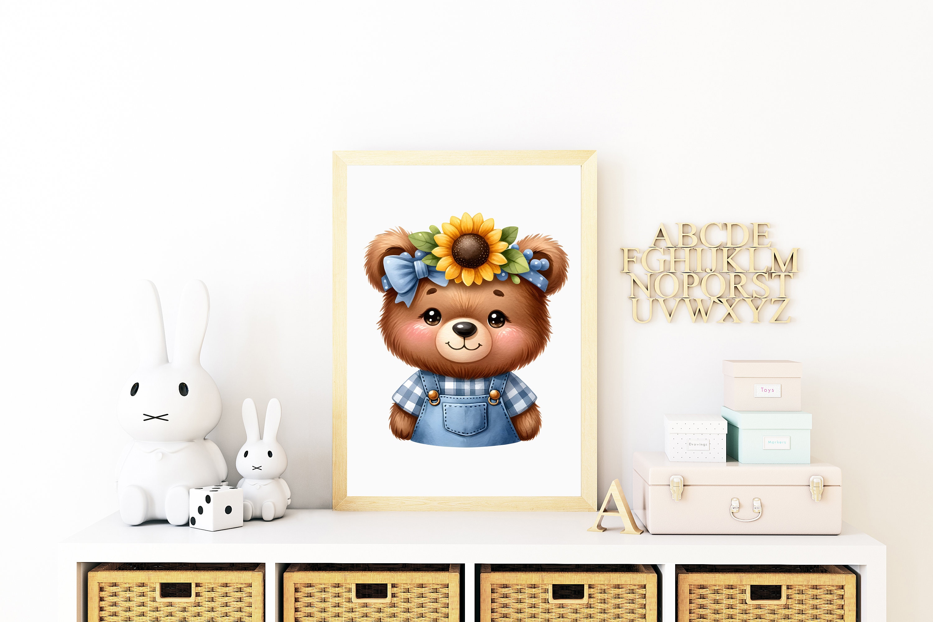 Bear Sunflower Clipart,teddy Bear Sunflower,teddy Bear Clipart, Cute ...