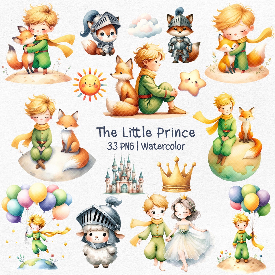 Little Prince Clipart Watercolor, Little Prince Png, Cute Illustrations ...