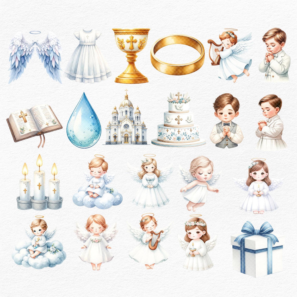 Baptism Clipart Watercolor,christian Baptism,baptism Angel,easter ...