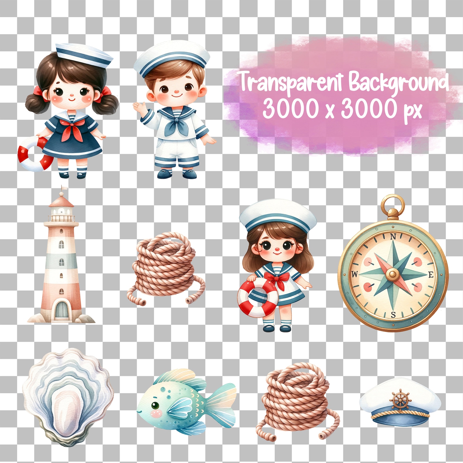 Little Sailor Watercolor Clipart,sailor Watercolor,sailboat Clipart ...