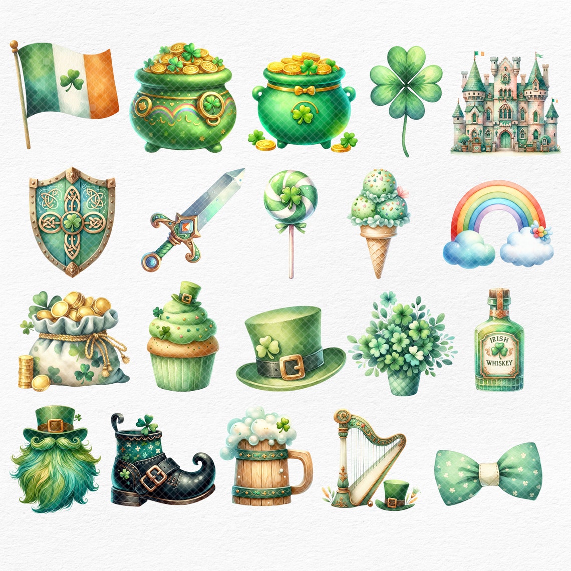 St. Patrick's Day Gnome Clipart, Cute Irish Gnome PNG, Digital Download ...