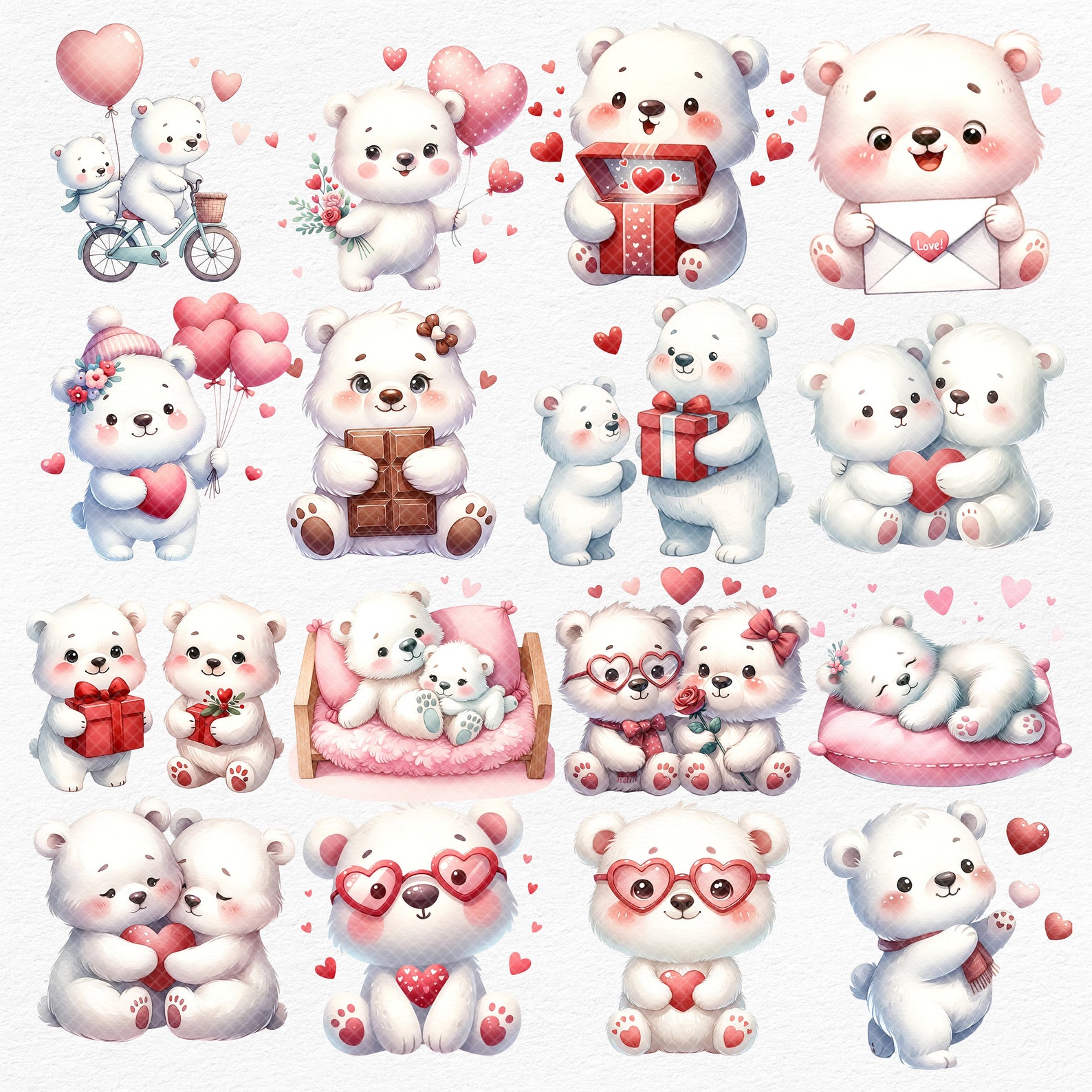 Cute Valentine Polar Bear,valentine Bear Png,valentine Day Cards ...
