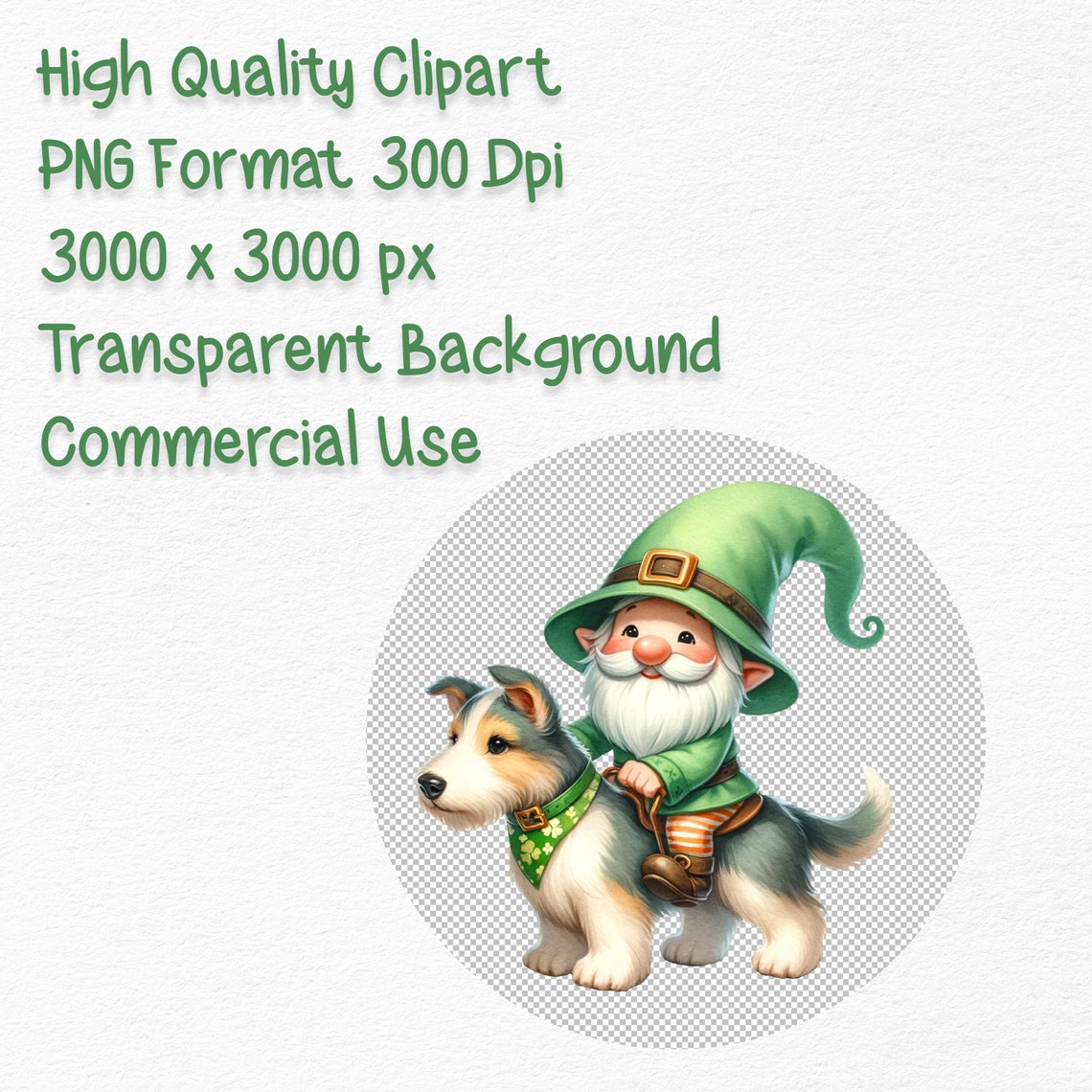 St. Patrick's Day Gnome Clipart, Cute Irish Gnome PNG, Digital Download ...
