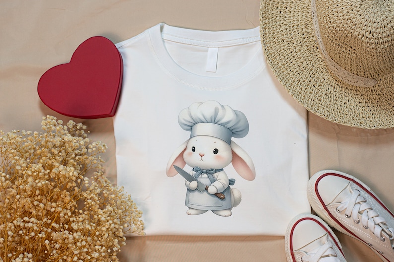 Watercolor Bunny Chef Clipart, Cute Rabbit Cooking Digital PNG, Kitchen ...