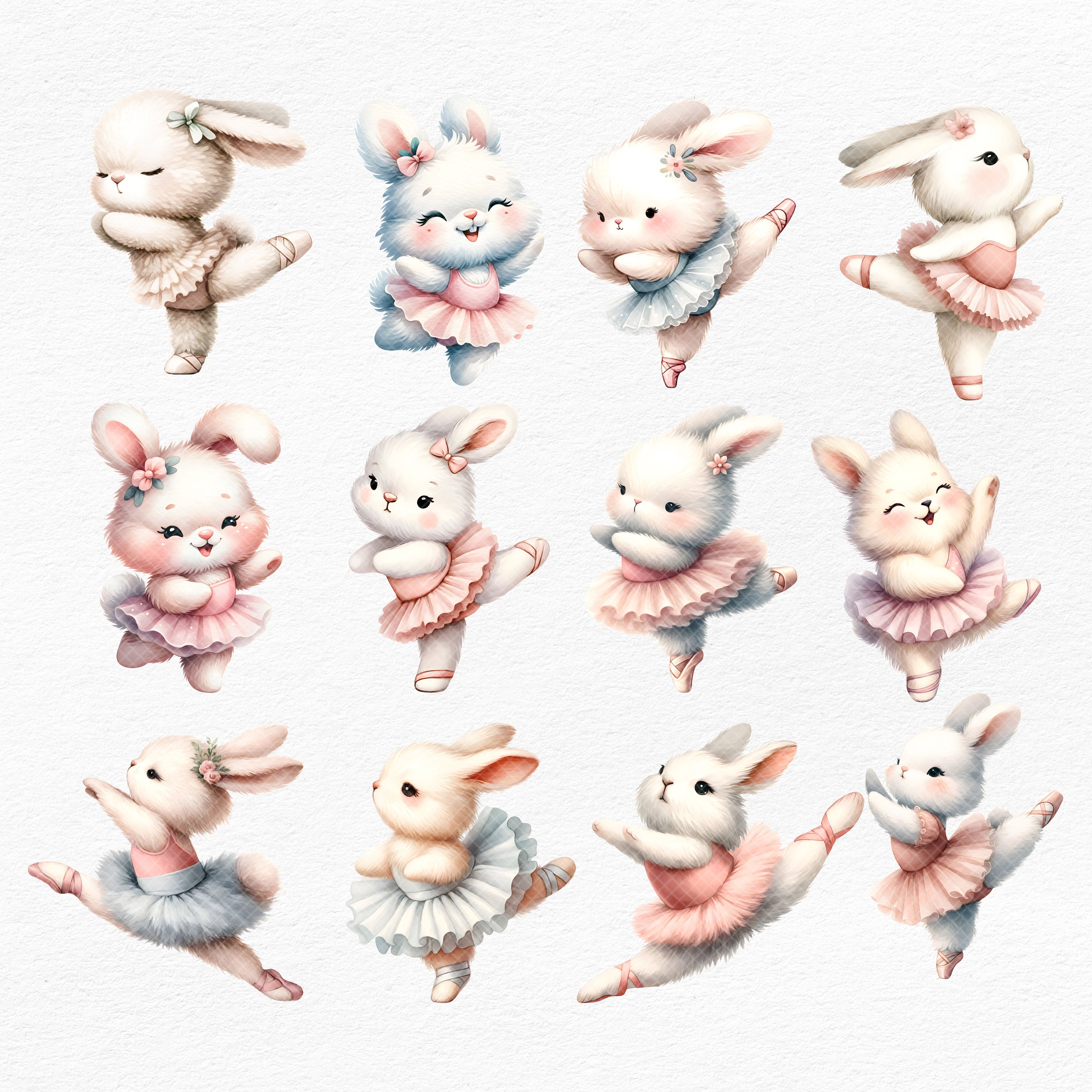 Ballerina Bunny Clipart Png Watercolor,ballet Bunny Png,tutu Bunny ...