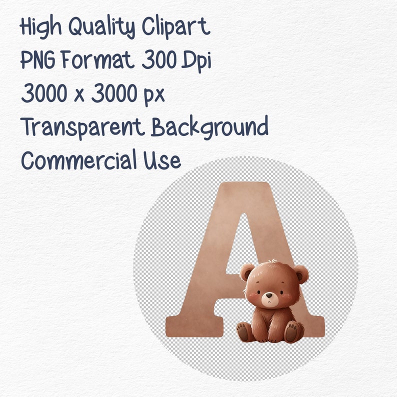 Teddy Bear Alphabet,letters Png, Alphabet Png,nursery Decor, Cute Bear ...