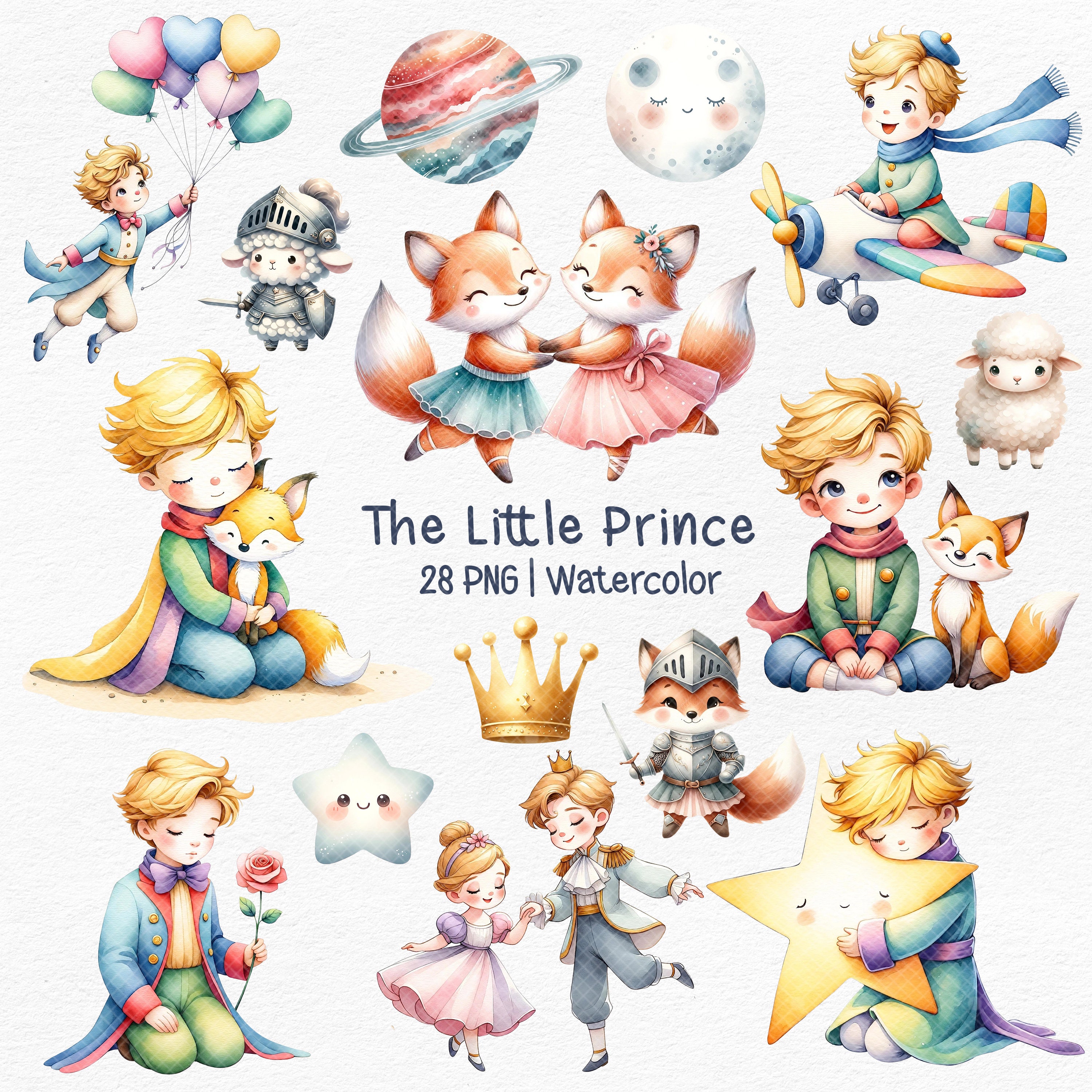 Little Prince Clipart Watercolor, Little Prince Png, Cute Illustrations ...