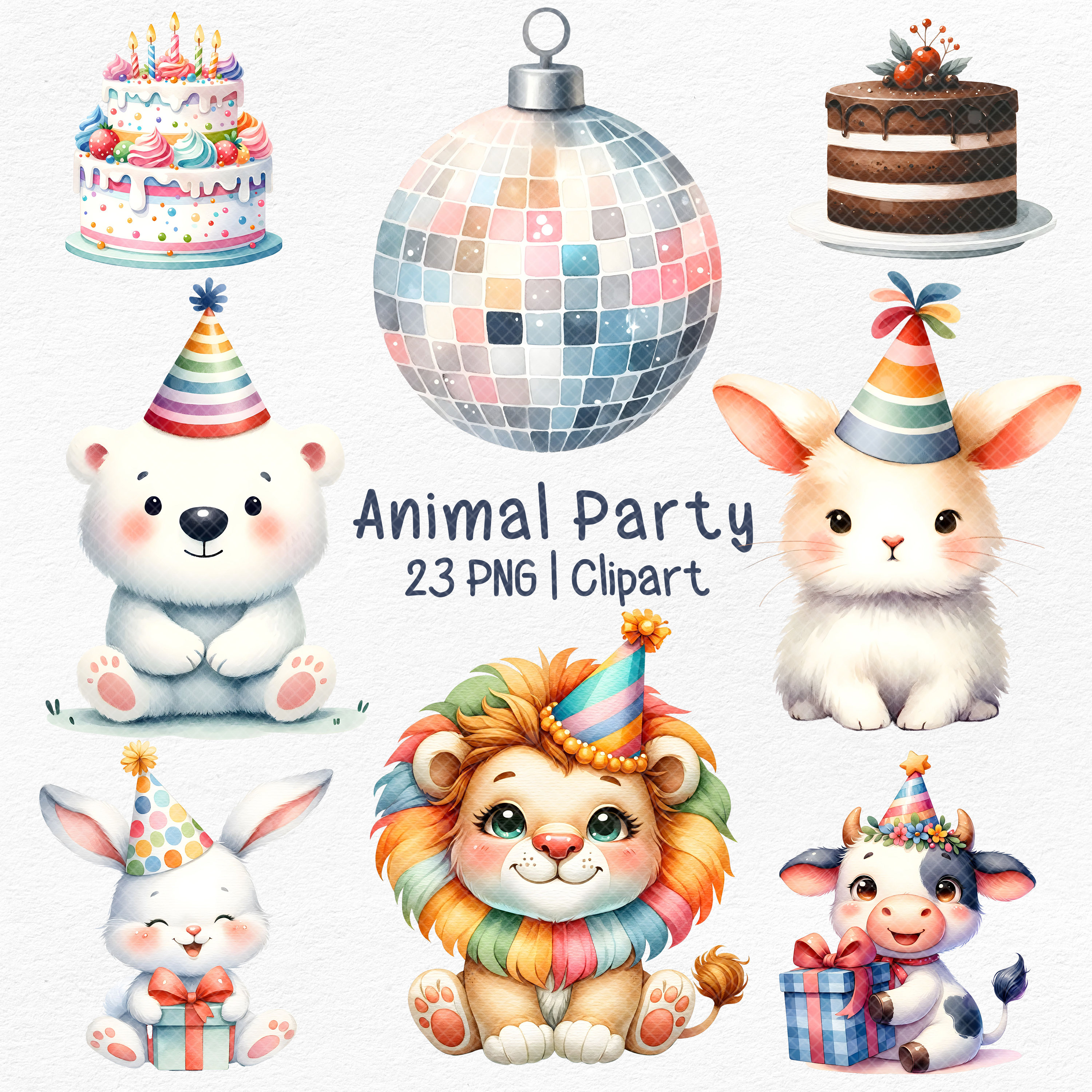 Party Animal Png,animal Wearing Hat Clipart,happy Birthday Party Animal ...