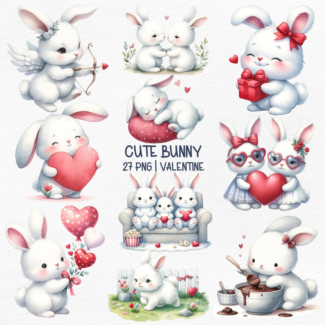 Valentines Bunny Clipart,valentines Clipart, Valentines Png, Bunny ...