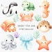 Undersea Watercolor Clipart,under the Sea Png,sea Creatures Png File ...
