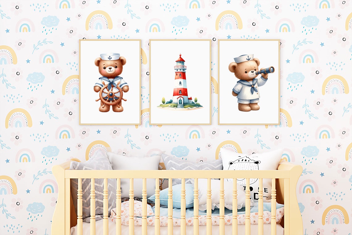 Little Sailor Bear,teddy Bear Watercolor Clipart,teddy Bear Clipart ...