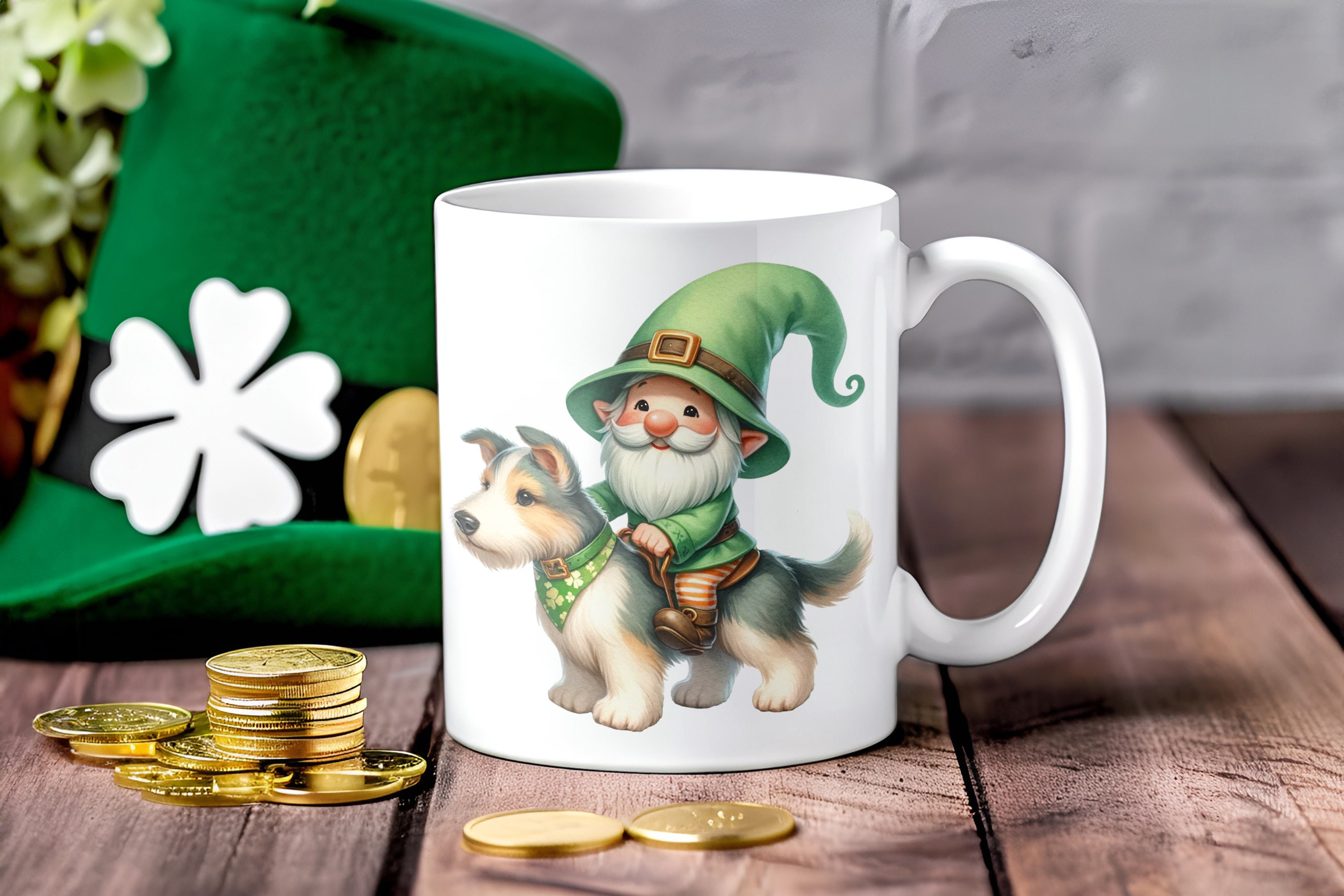 St. Patrick's Day Gnome Clipart, Cute Irish Gnome PNG, Digital Download ...