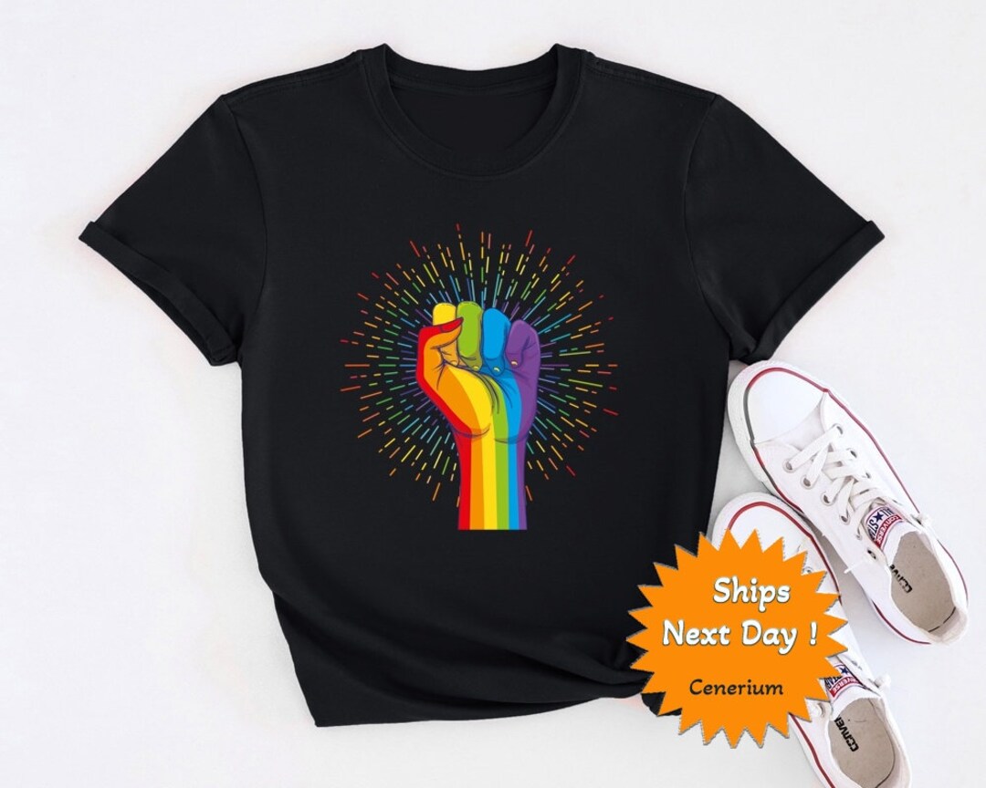 Rainbow Fist Shirt, Pride Rights Shirt, Gay Fist Hand Pride Symbol ...