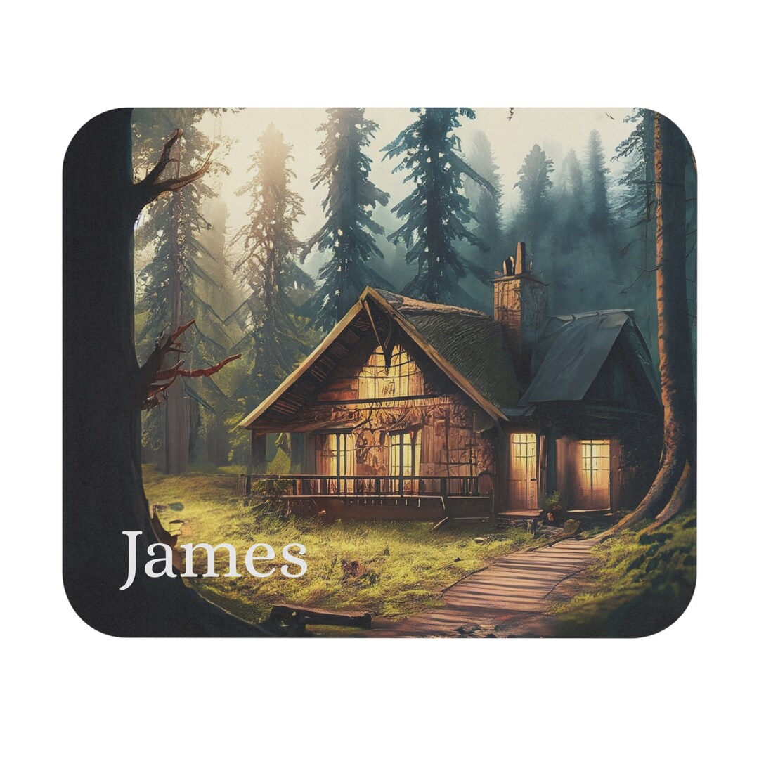 Secluded Cabin in the Woods PERSONALIZED Mouse Pad Aesthetic ...
