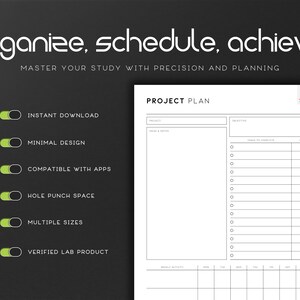 Project Planner Printable, Productivity Template, Task Tracker, Digital ...