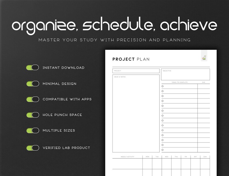 Project Planner Printable, Productivity Template, Task Tracker, Digital ...
