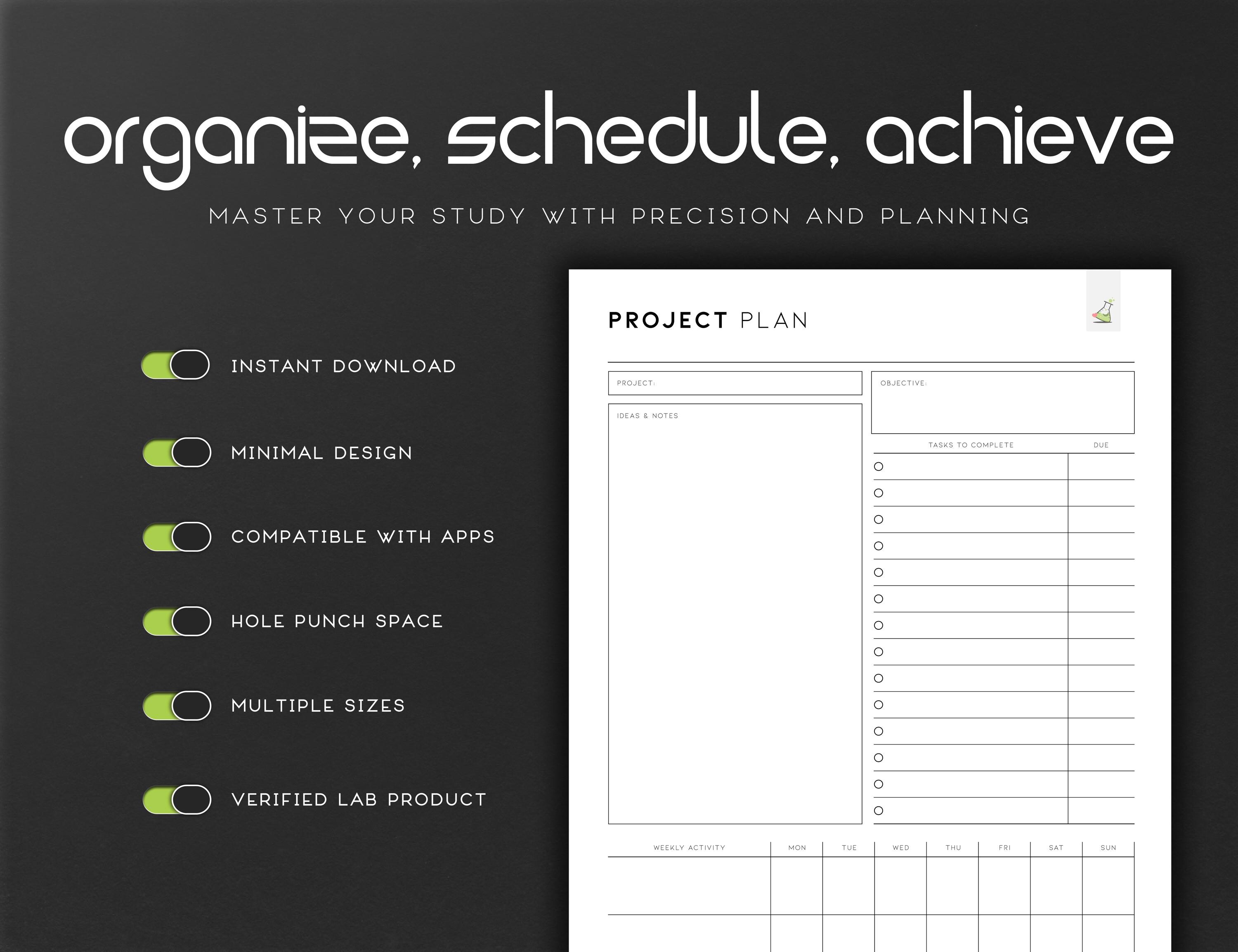 Project Planner Printable, Productivity Template, Task Tracker, Digital ...