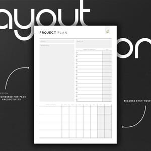 Project Planner Printable, Productivity Template, Task Tracker, Digital Template, Instant ...